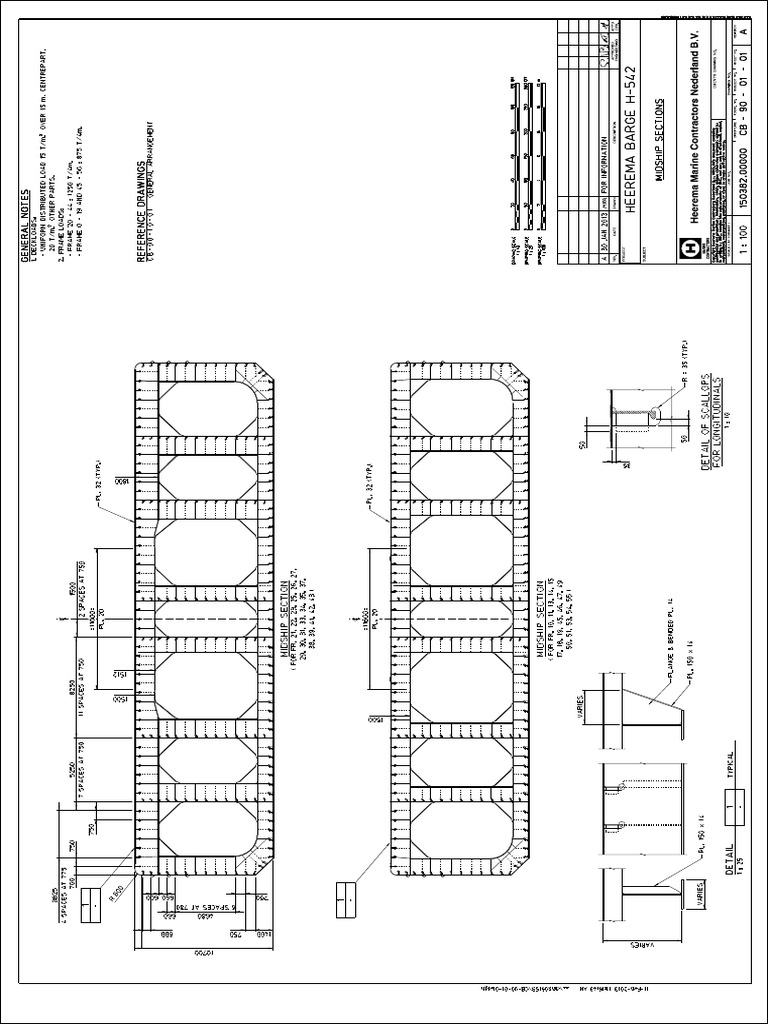Heerema Barge Midship Section | PDF