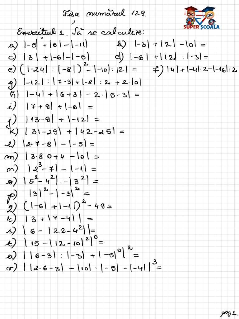 Fisa Mate 129 Rezolvare | PDF