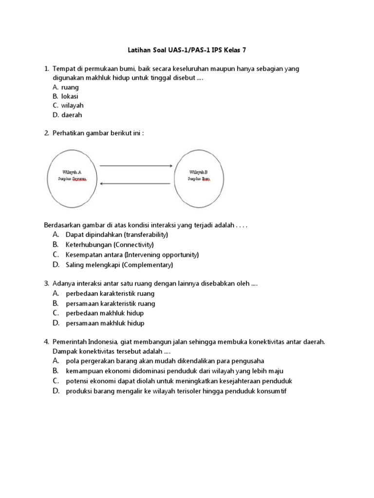 Latihan Soal PAS-1 IPS Kelas 7 | PDF