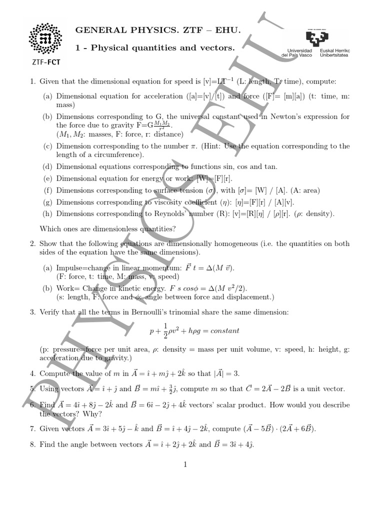 01 Exercises Vectors | PDF | Euclidean Vector | Force