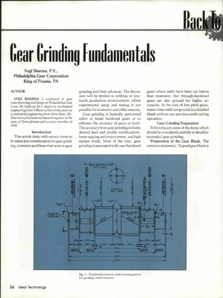Gear Ginding Fundamentals | PDF | Gear | Grinding (Abrasive Cutting)