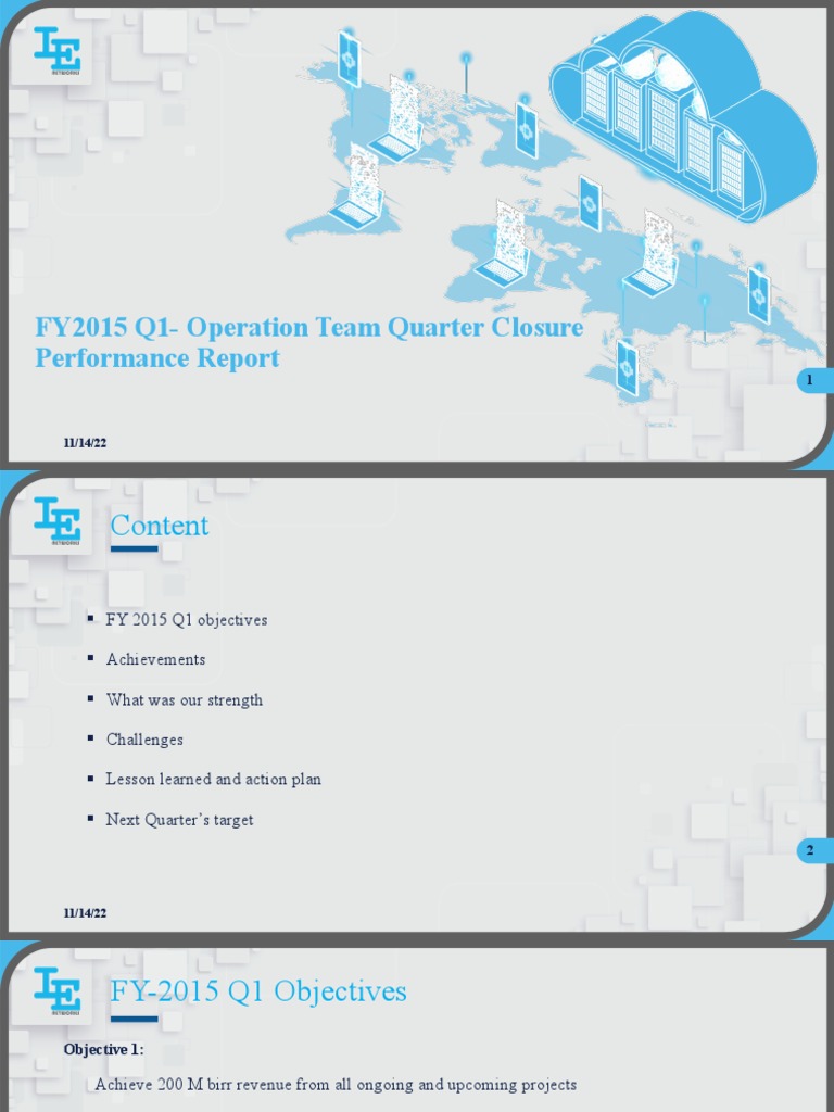 FY2015 Q1 - Operation Team Quarter Closure Performance Report V0.3 | PDF