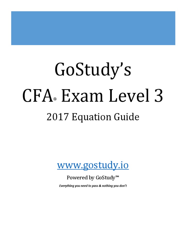 GoStudy CFA L3 Equation Guide For 2017 | PDF | Bond Duration | Futures ...