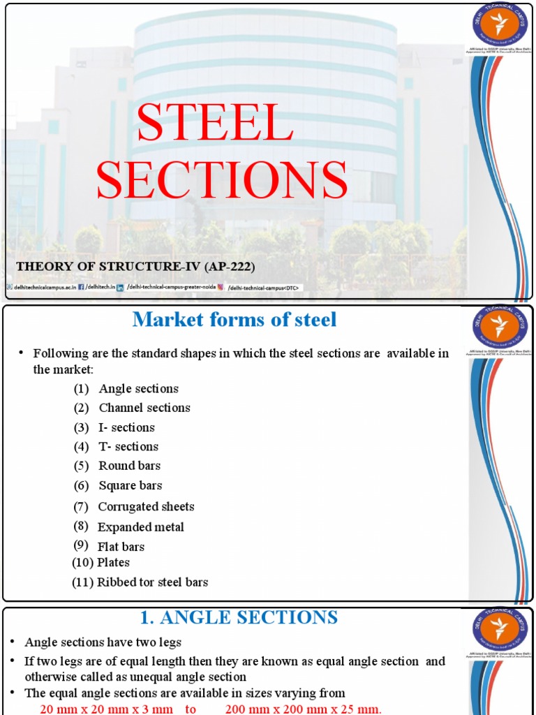 L-2 Steel Sections | PDF | Sheet Metal | Beam (Structure)