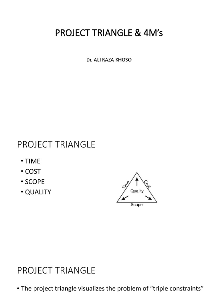 Project Triangle & 4M's Explained | PDF | Project Management | Economies