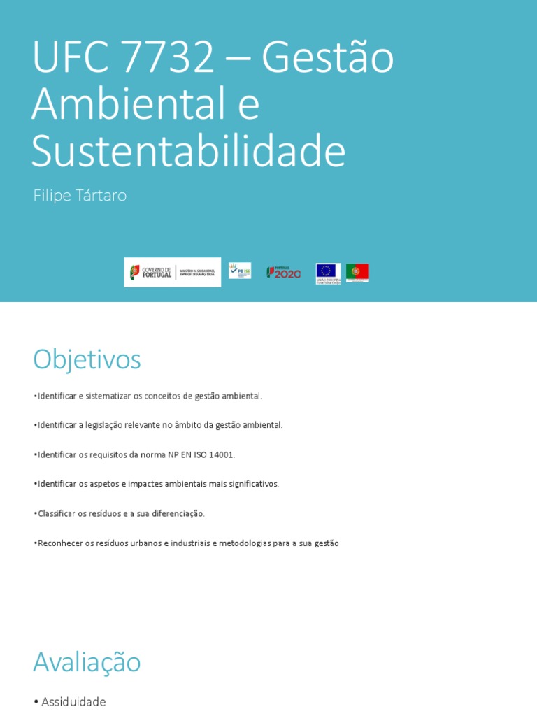 UFCD 7732 - Gestão Ambiental e Sustentabilidade | PDF | Poluição ...