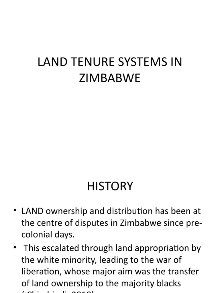 Zimbabwe's Land Tenure Systems Explained | PDF | Lease | Leasehold Estate