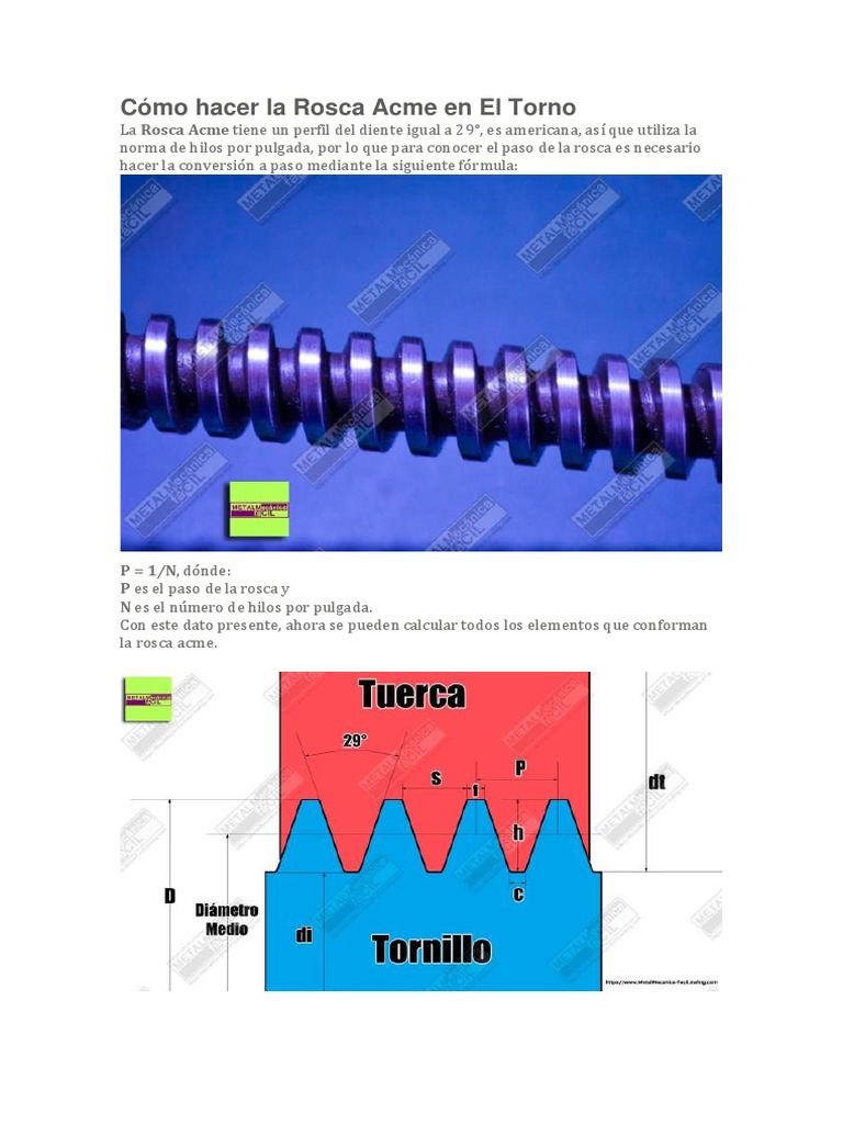 Cómo Hacer La Rosca Acme en El Torno | PDF