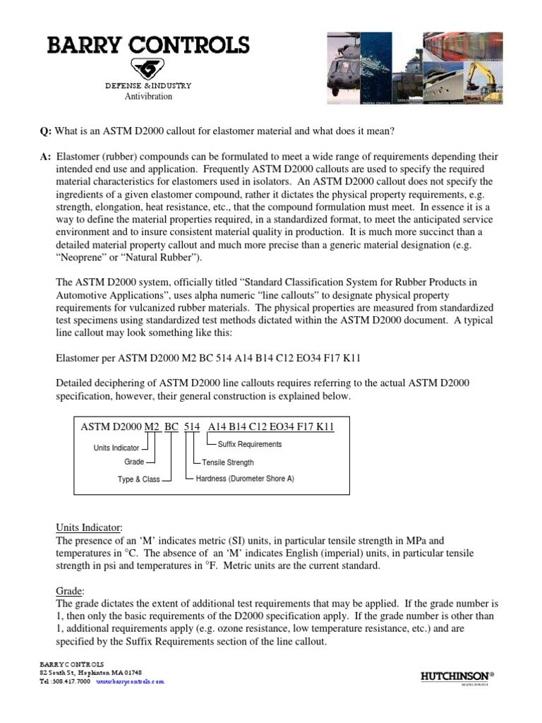 Understanding ASTM D2000 for Elastomers | PDF | Polymers | Polymer ...