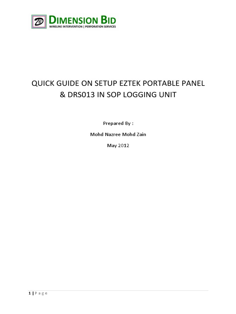 Quick Guide On Setup Eztek Portable Panel | PDF | Switch | Electronics