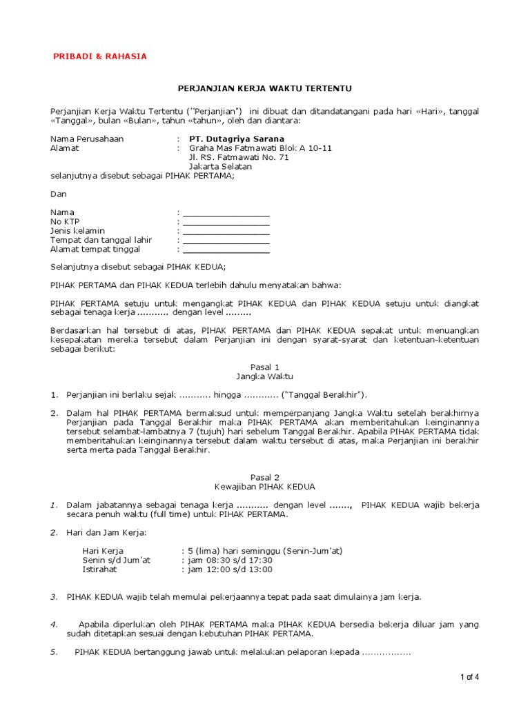 DRAFT PKWT Internal Rev Legal | PDF