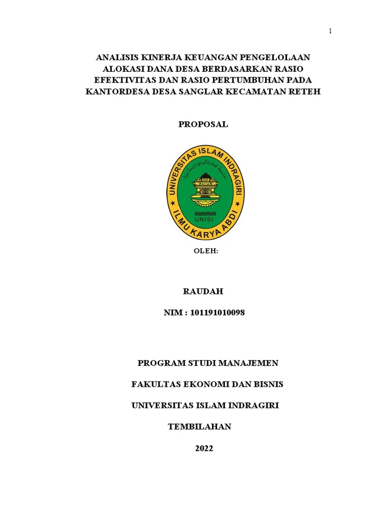 Analisis Kinerja Keuangan Desa Sanglar | PDF | Bisnis | Pengelolaan ...