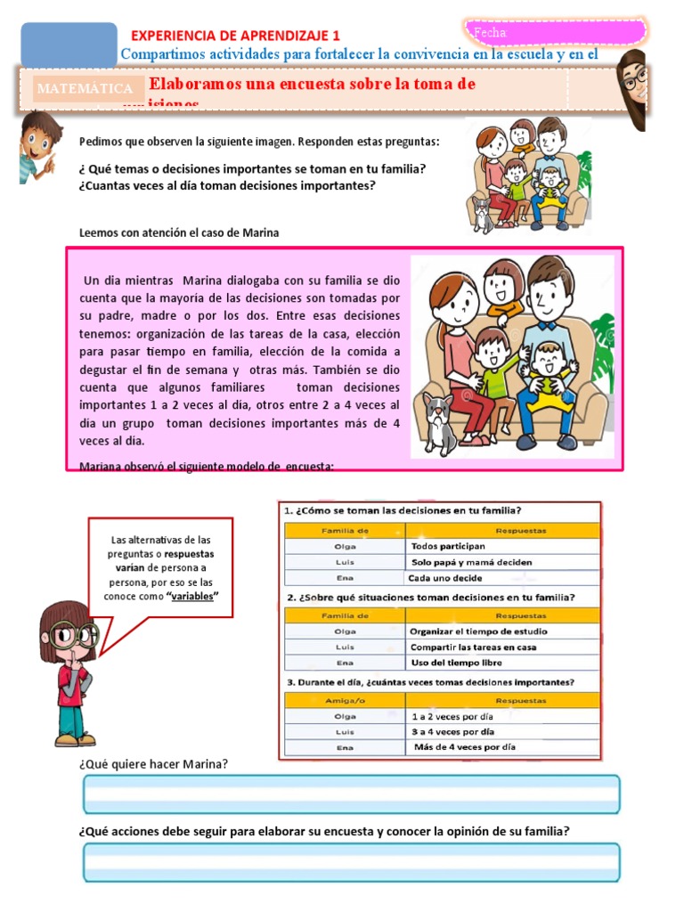 D2 A1 FICHA Elaboramos Una Encuesta Sobre La Toma de Decisiones. | PDF | Toma de decisiones ...