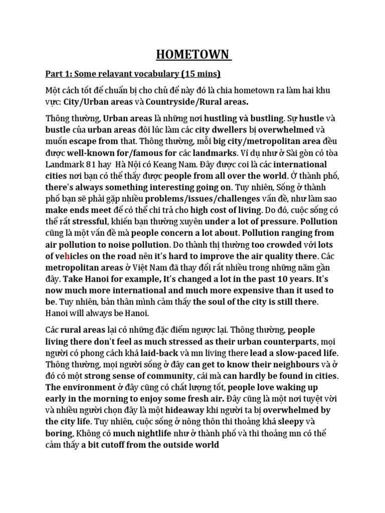 Speaking - Countryside (City Vs Countryside) | PDF