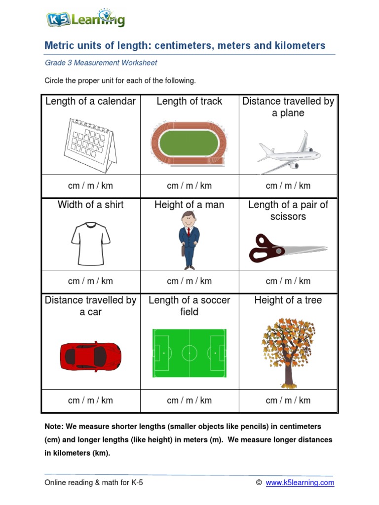 Grade 3 Units of Length Metric B | PDF