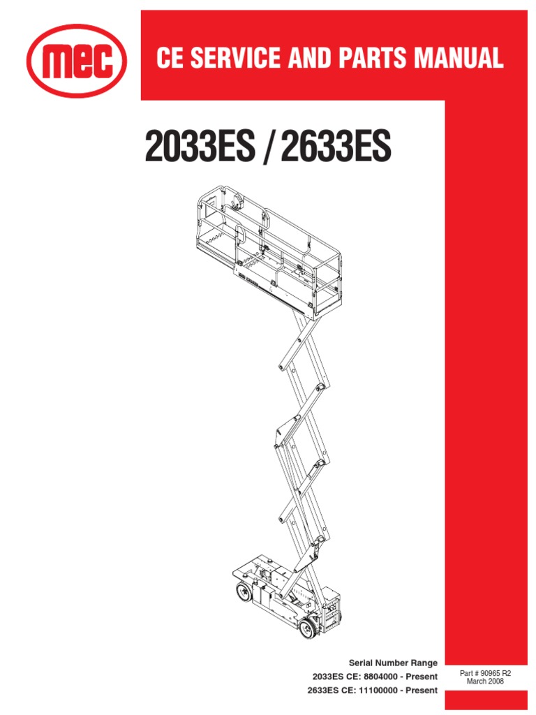 MEC 2033ES/2633ES Service Manual | PDF | Elevator | Pump