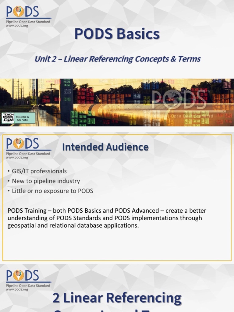 PODS Basics 2 Linear Referencing - Final | PDF | Geographic Information System | Computing