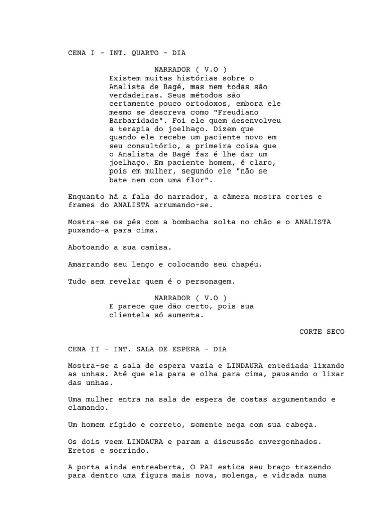 O ANALISTA DE BAGÉ - Roteiro Final, É Sério | PDF