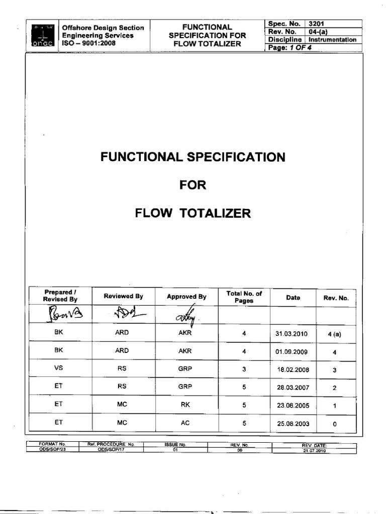 FS 3201 - FS-Flow Totalizer | PDF | Specification (Technical Standard ...