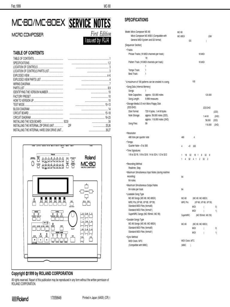 Mc-80 Mc-80ex Service Notes | PDF