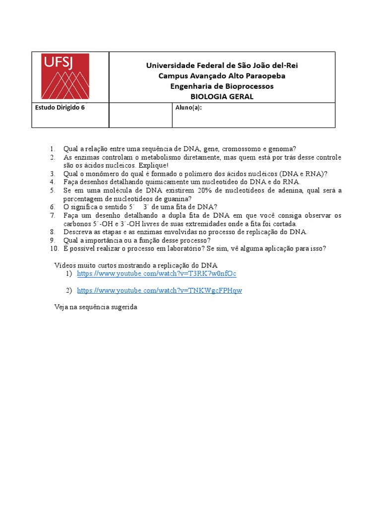 Estudo Dirigido-6 | PDF | Autoajuda | Ciências e Matemática