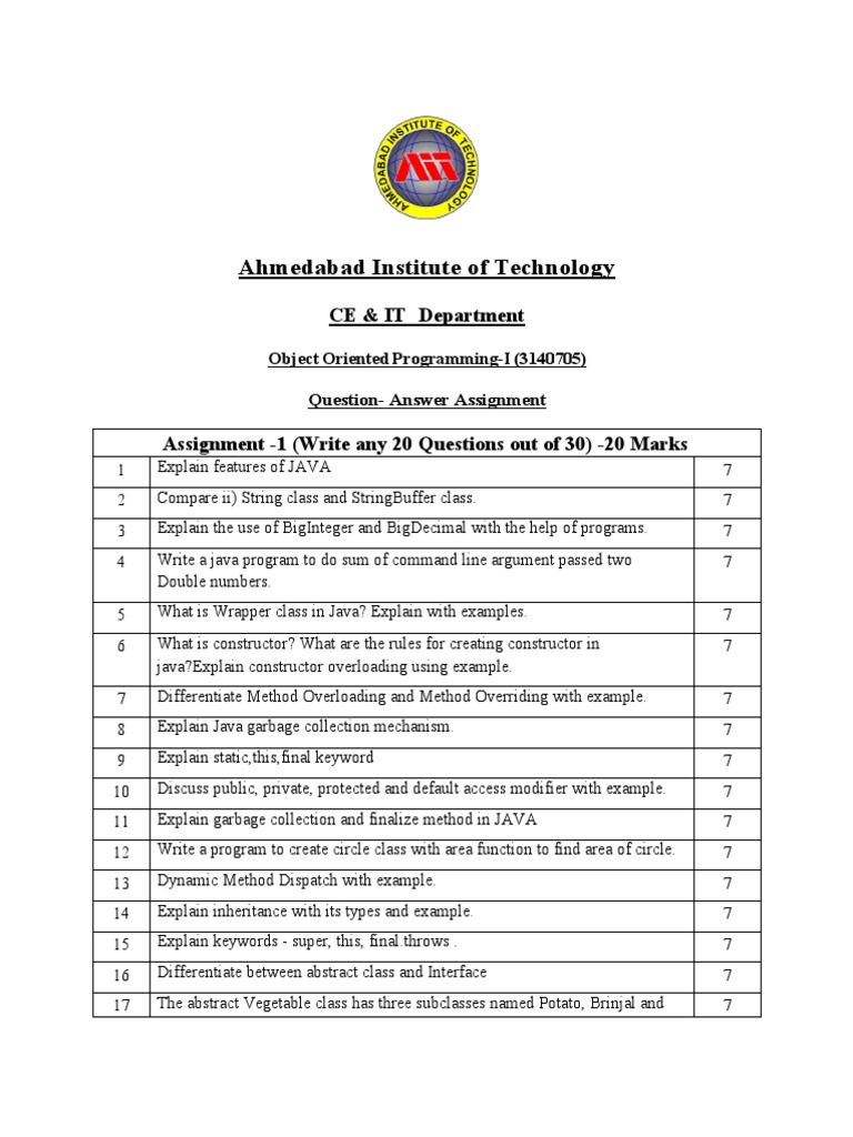 10assignment Oop I Pdf Method Computer Programming Class Computer Programming 