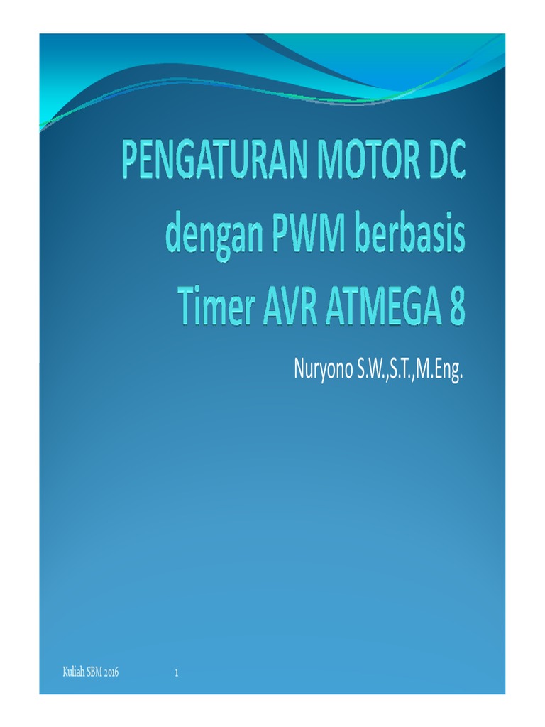 Kendali Kecepatan Motor DC Avr PWM Dengan Timer Avr Atmega8 1 | PDF