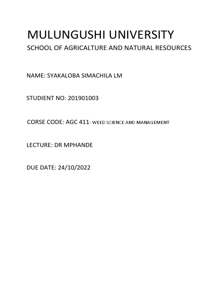 Mulungushi University | PDF