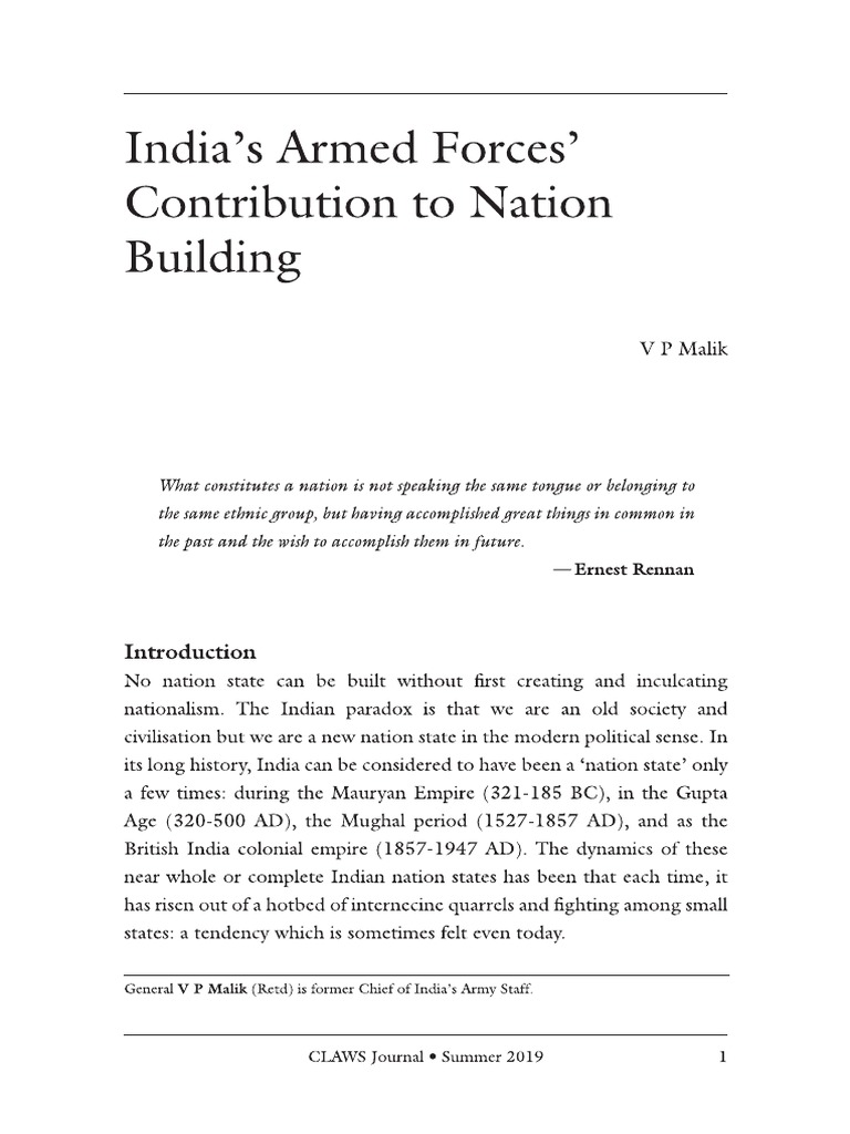 Army Nation Building | PDF