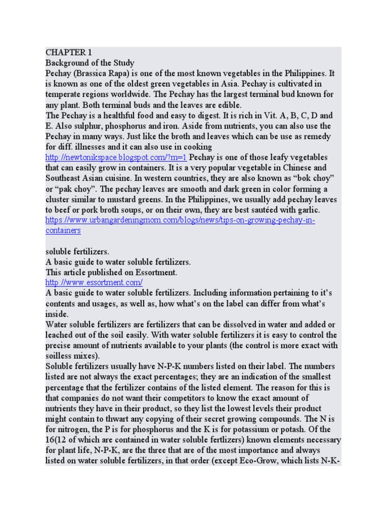 Chapter 1 Thesis Stem | PDF | Plant Nutrition | Fertilizer