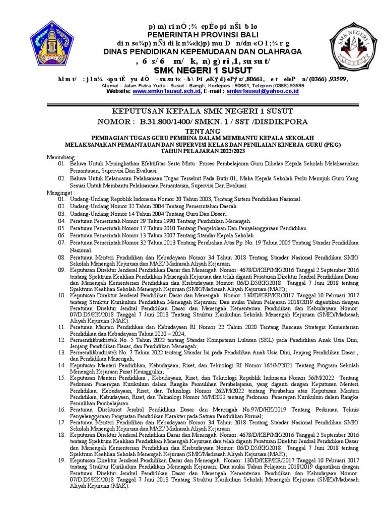 SK Supervisi 2022 | PDF