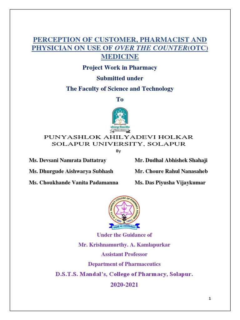 OTC Drug Survey Final Project | PDF | Over The Counter Drug | Prescription Drugs
