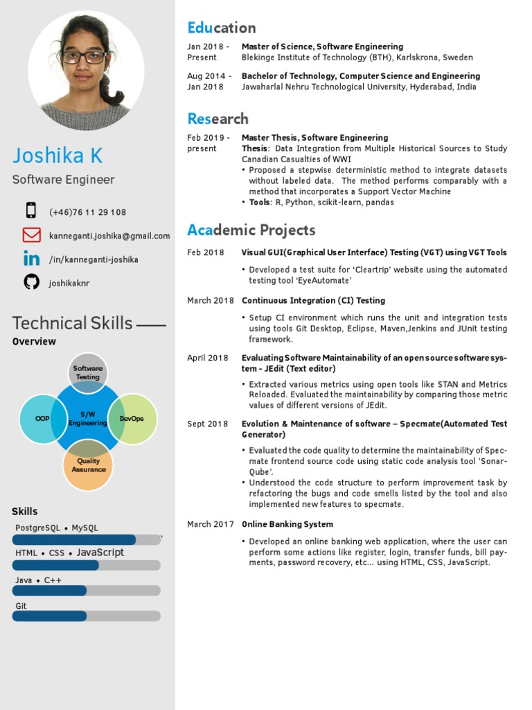 Software Engineer Resume in LaTeX | PDF | Software | Systems Engineering