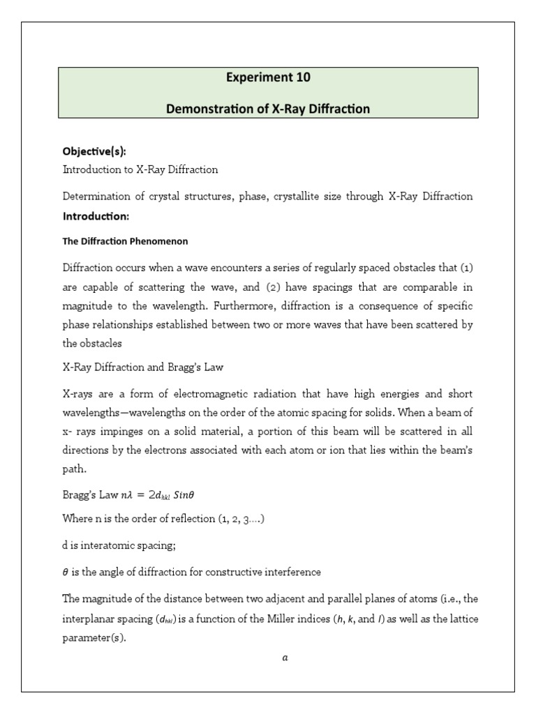 XRD PDF | PDF | X Ray Crystallography | Diffraction