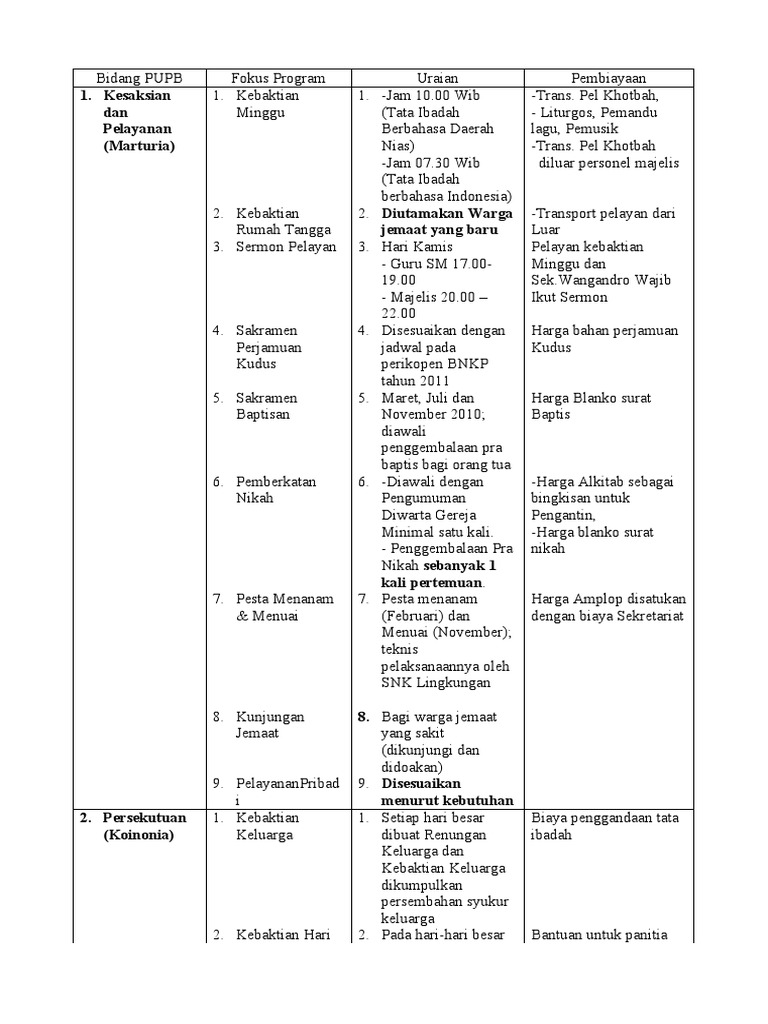 Contoh Pengisian Program | PDF