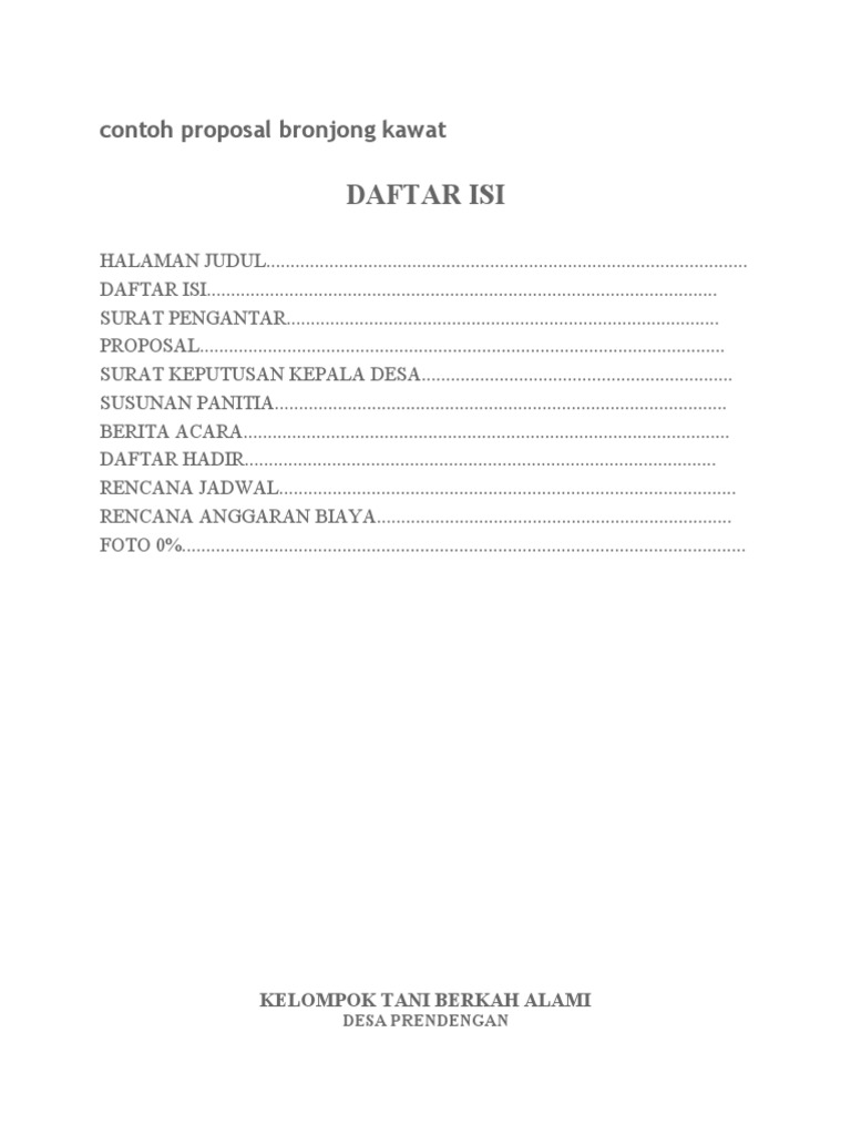 Proposal Pembangunan Bronjong Kawat | PDF