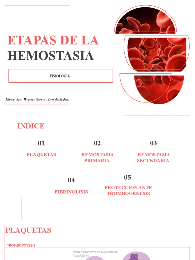 Etapas de la Hemostasia y Plaquetas | PDF | Plaqueta | Hemostasia