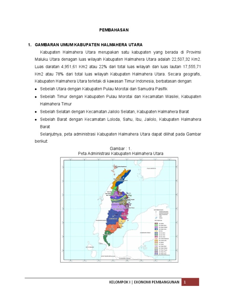 Gambaran Umum Kabupaten Halmahera Utara | PDF