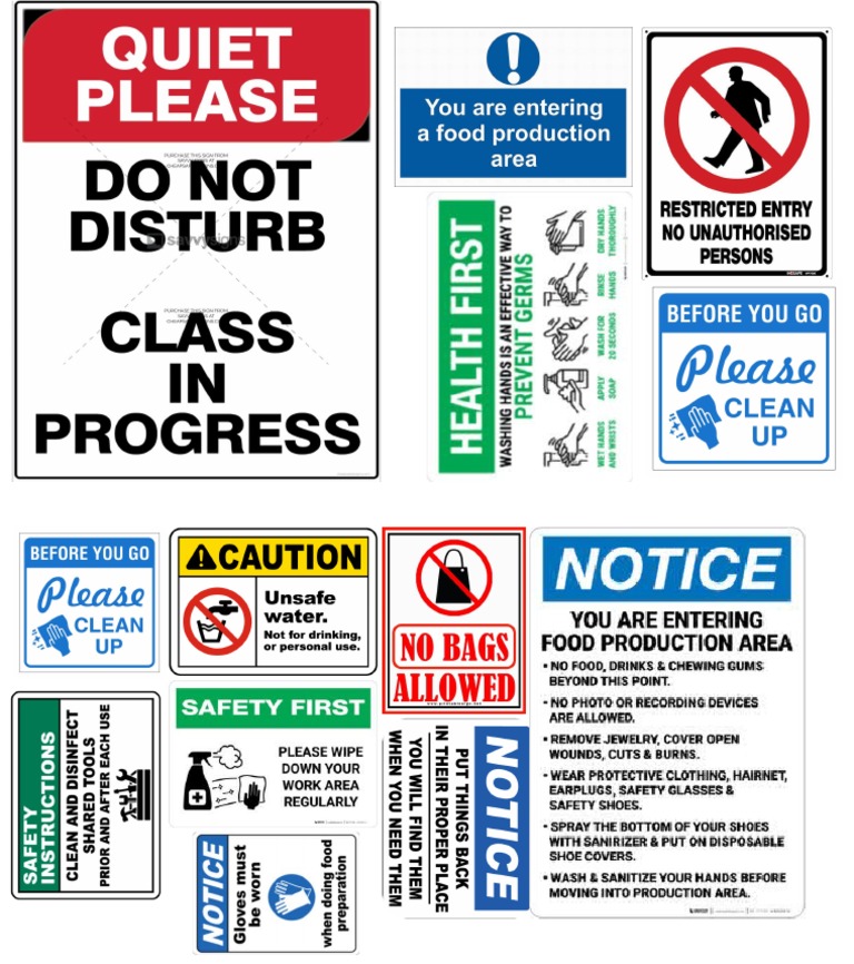 Laboratory Signages Cookery | PDF