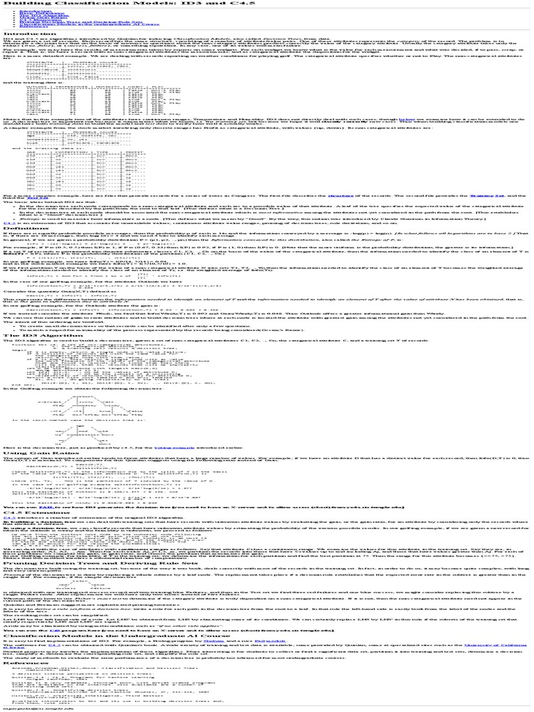 Building Classification Models - ID3 and C4.5 | Download Free PDF | Applied Mathematics ...