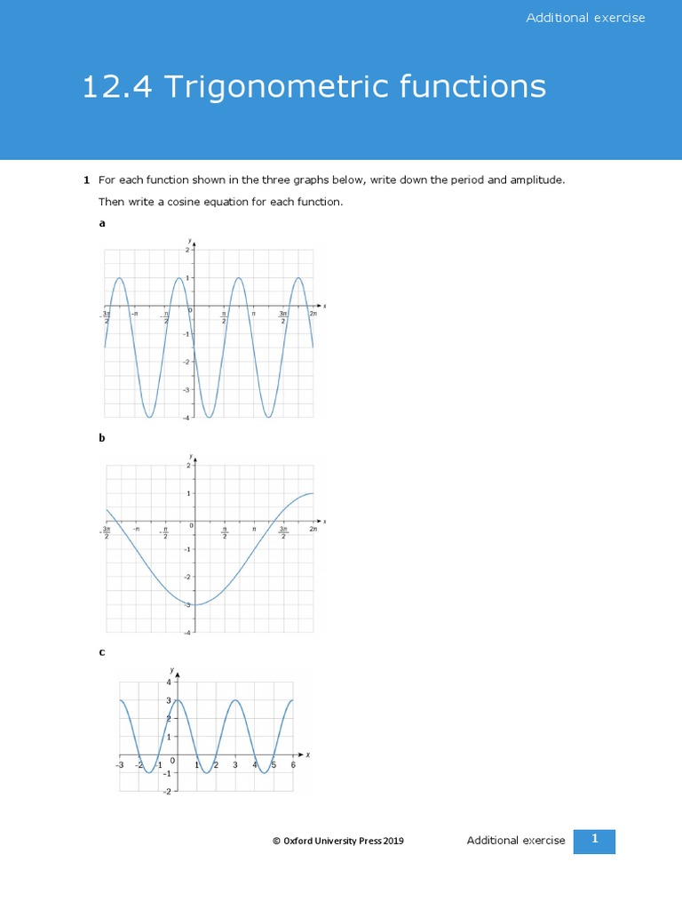 Extra Practice Trig Functions Pdf Trigonometric Functions Mathematics