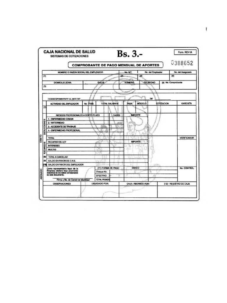 Formulario RCI 1A | PDF
