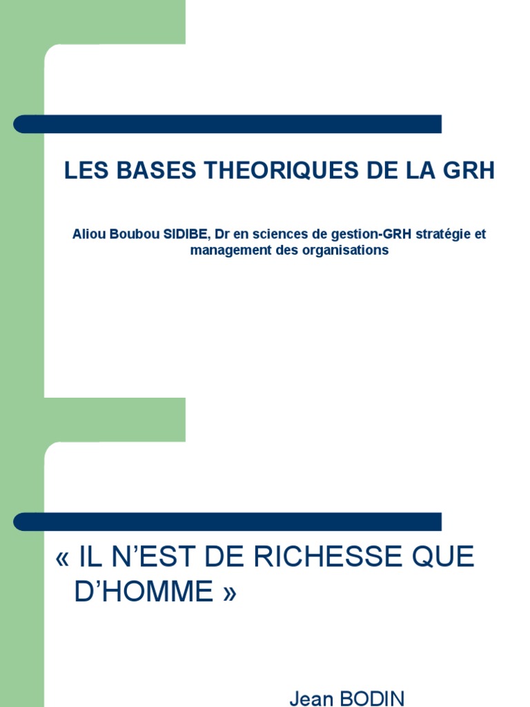 Les Bases Théoriques de La GRH | PDF | Gestion des ressources humaines | Recrutement