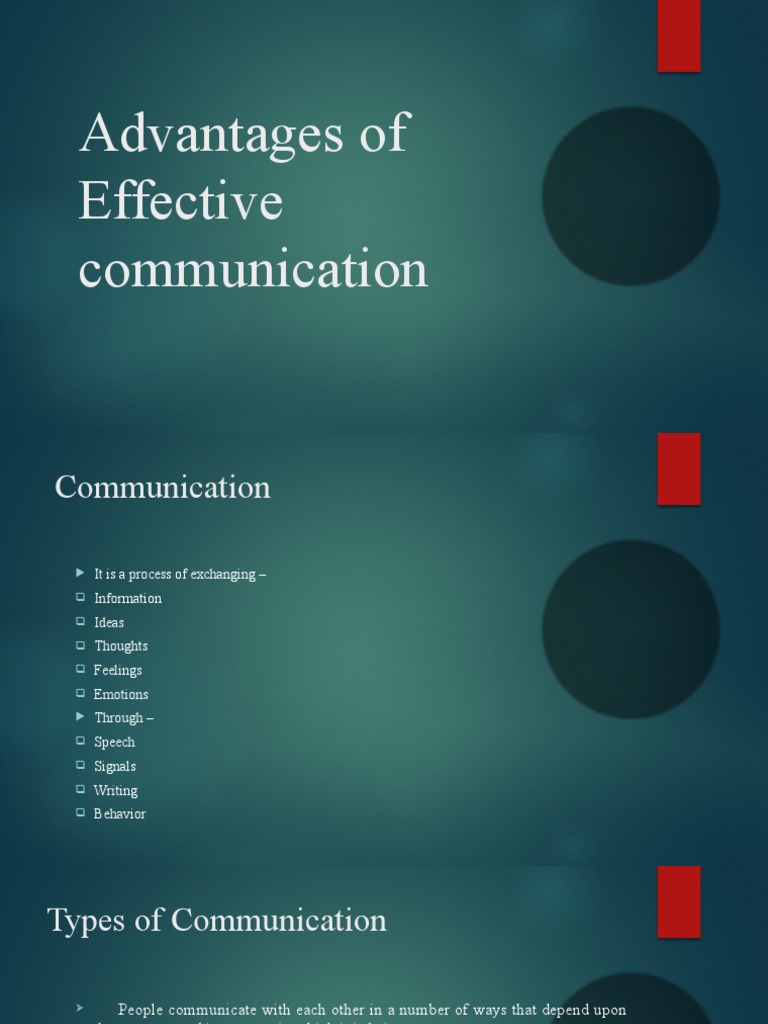 Types and Advantages of Communication | PDF | Communication | Nonverbal ...