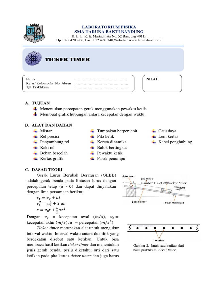Ticker Timer | PDF | Sains & Matematika