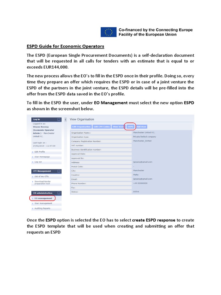EO ESPD Guide | PDF | Software | Computing