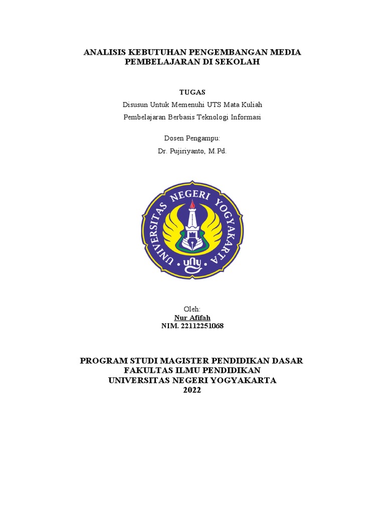 Analisis Kebutuhan Pengembangan Media Pembelajaran | PDF
