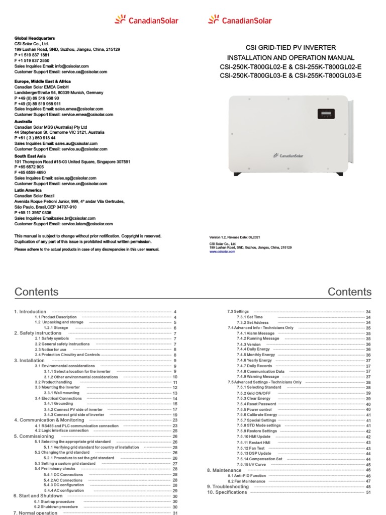 CSI-250 255K-T800GL03-E IM v1.2 EN | PDF | Electrical Connector | Power ...