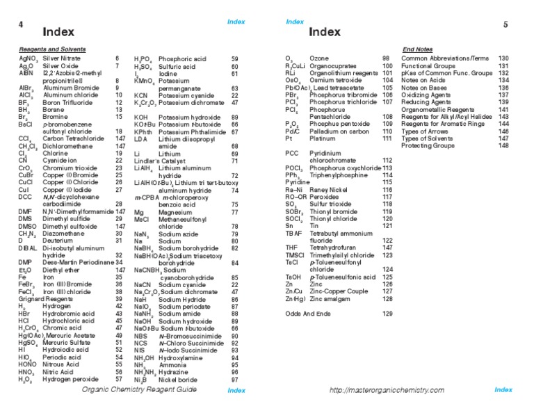 Reagent Guide v2-2 Index | PDF