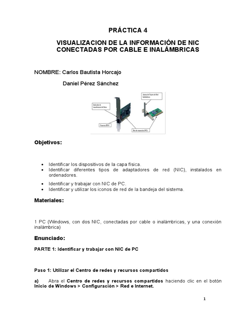P4 Visializacion de La Informacion de NIC | PDF | Controlador de ...